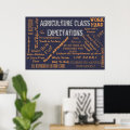 Agriculture Teacher Classroom Expectations / Rules Poster | Zazzle