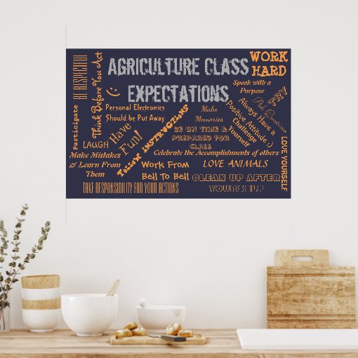 Agriculture Teacher Classroom Expectations / Rules Poster | Zazzle