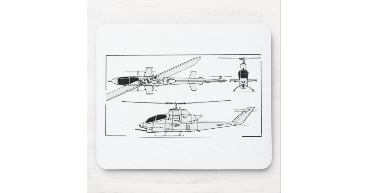AH1 Blueprint Mouse Pad | Zazzle