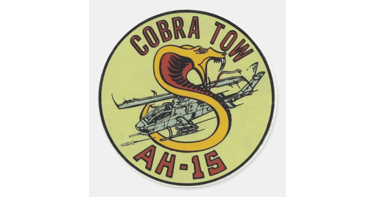 AH-1S COBRA TOW DECAL CLASSIC ROUND STICKER | Zazzle