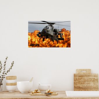 AH-64 APACHE HELICOPTER POSTER | Zazzle