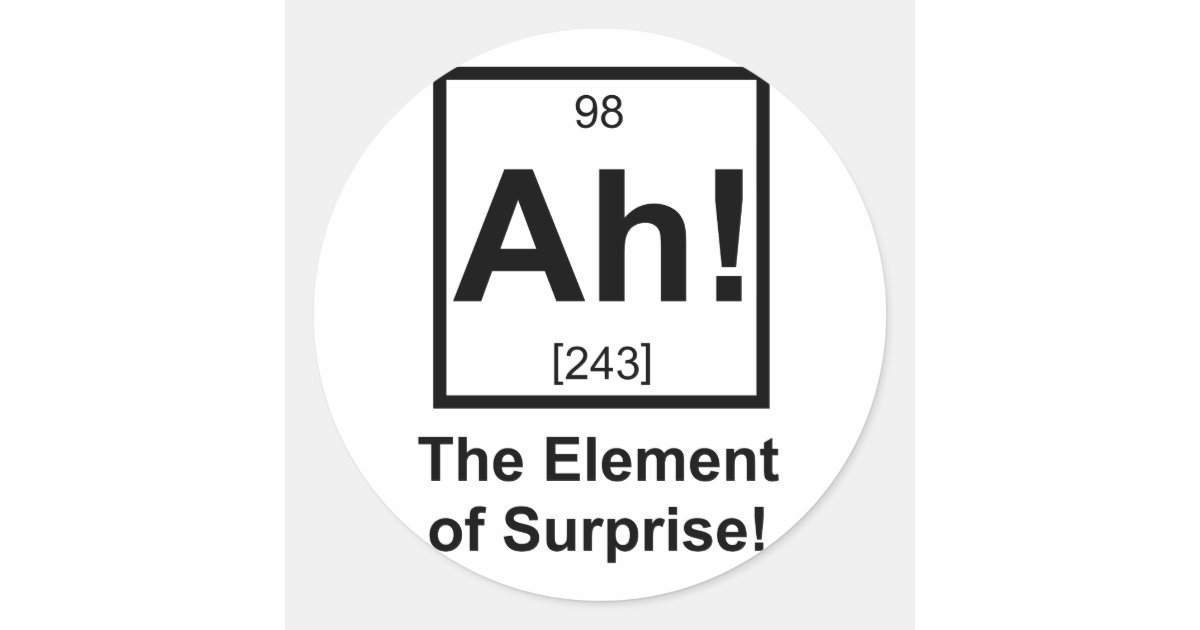 Ah the Element of Surprise Periodic Element Symbol Classic Round ...