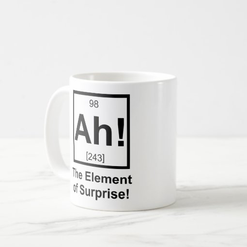 Ah the Element of Surprise Periodic Element Symbol Coffee Mug | Zazzle