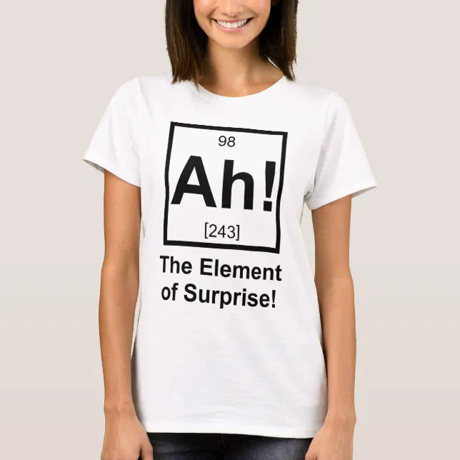 Ah the Element of Surprise Periodic Element Symbol T-Shirt | Zazzle