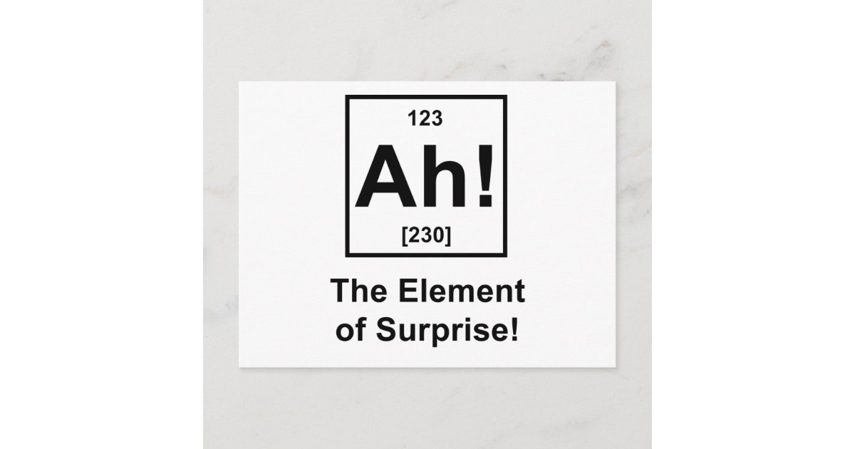 Ah! The Element of Surprise Postcard | Zazzle