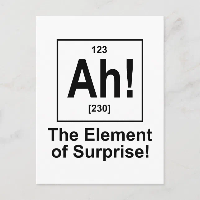 Ah! The Element of Surprise. Postcard | Zazzle