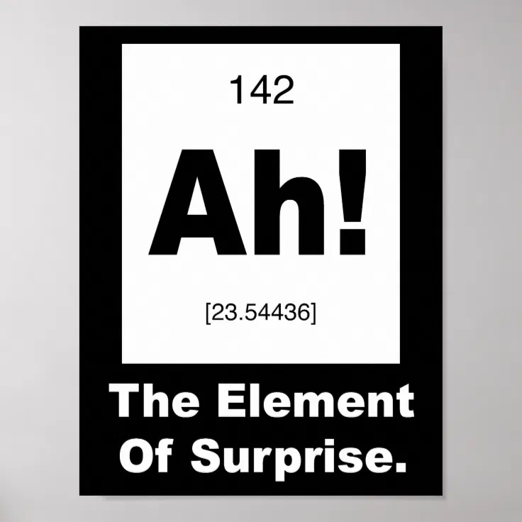 Ah! The element of Surprise Poster | Zazzle