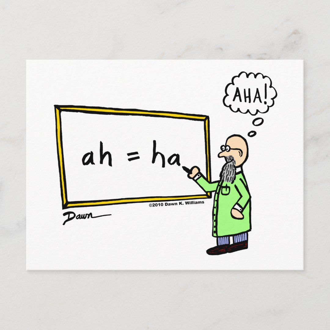 Aha! Cartoon Postcard | Zazzle