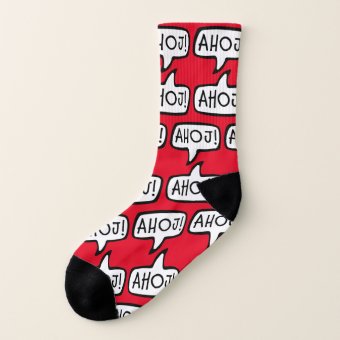 AHOJ! Czech Greeting, Hello, Hi, Czech Republic Socks | Zazzle