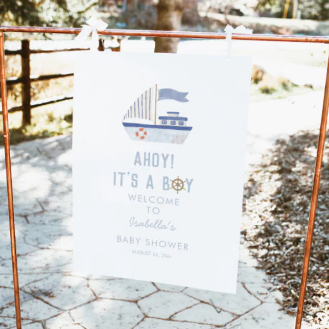 Ahoy It's A Boy Baby Shower Welcome Sign | Zazzle