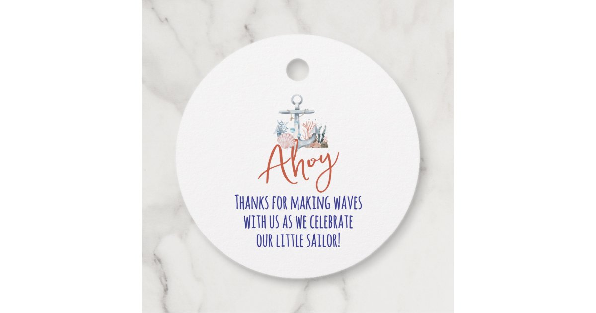 Ahoy It's a Boy Nautical Favor Tags | Zazzle