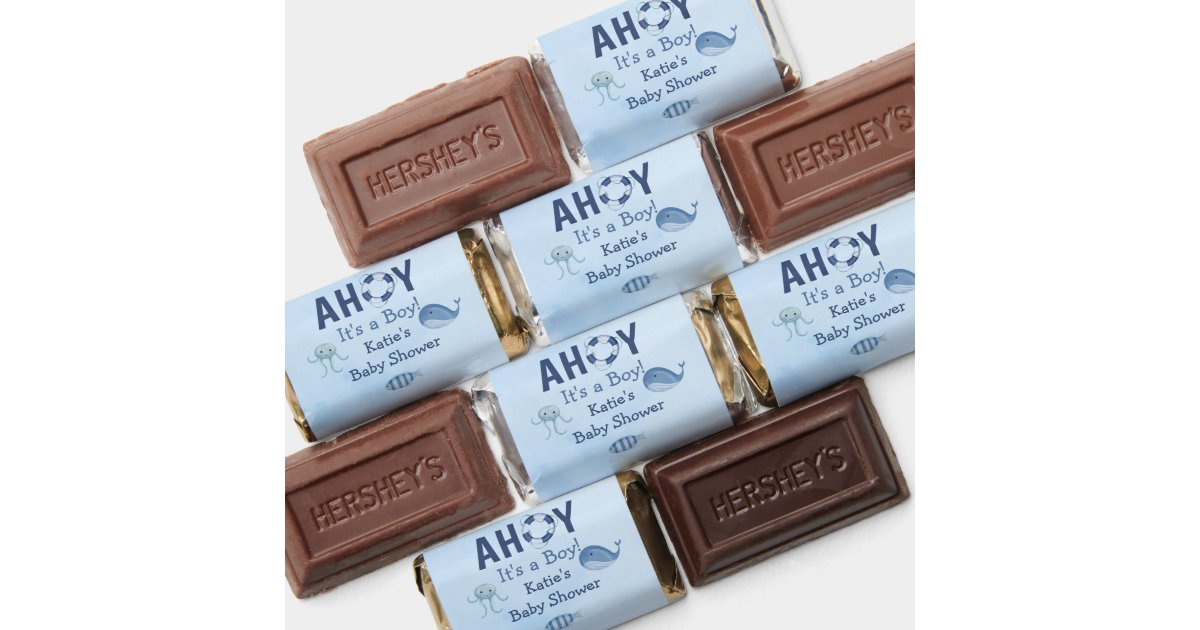Ahoy It's a Boy Ocean Animals Coastal Baby Shower Hershey's Miniatures ...