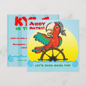 Ahoy Matey Pirate Parrot Birthday Party Invitation | Zazzle