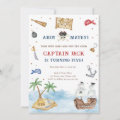 Ahoy Matey! Pirate Ship Treasure Boy Birthday Invitation | Zazzle