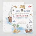 Ahoy Matey! Pirate Ship Treasure Boy Birthday Invitation | Zazzle