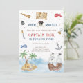 Ahoy Matey! Pirate Ship Treasure Boy Birthday Invitation | Zazzle