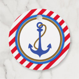 AHOY! Nautical Birthday Baby Shower Favor Tags | Zazzle