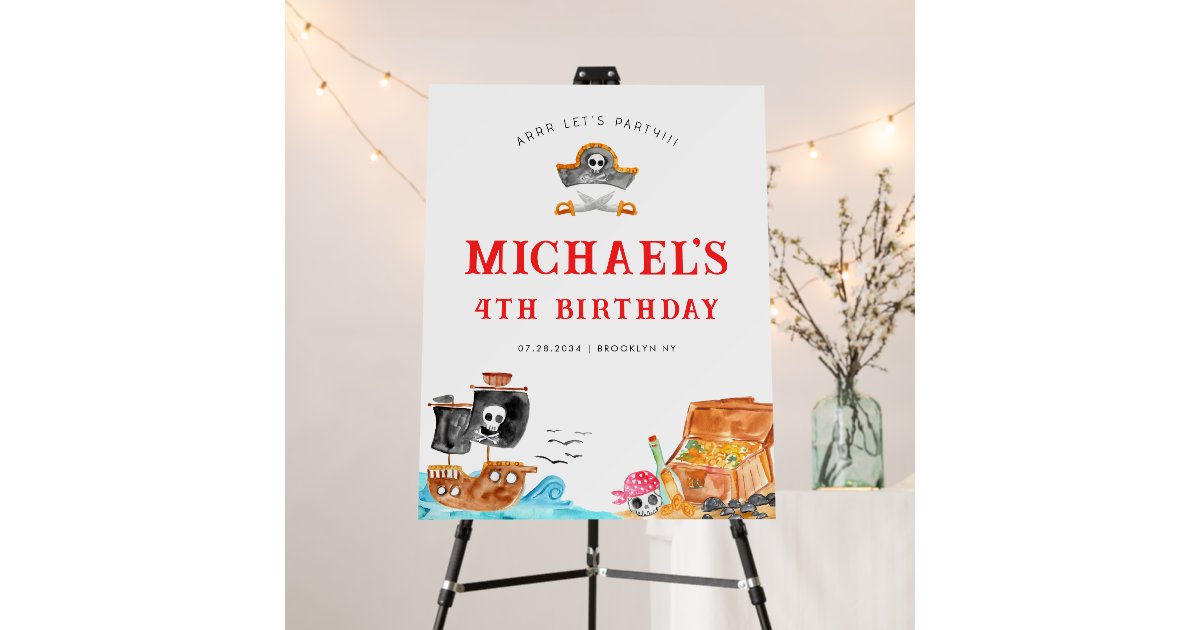 Ahoy Shipmates Treasure Hunt Ship Pirate Birthday Foam Board | Zazzle