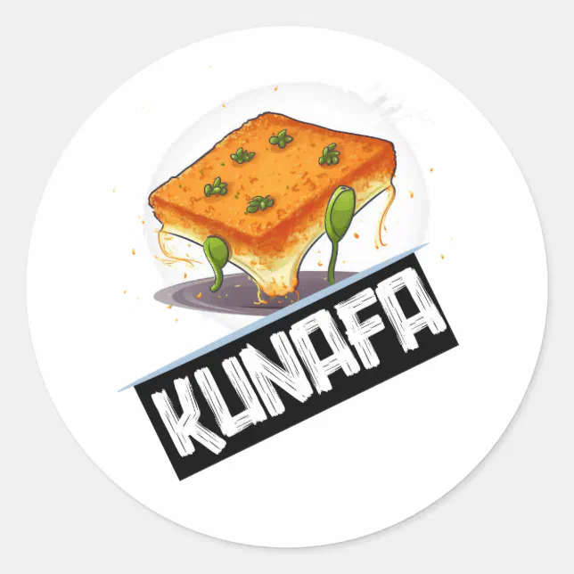 AI Generated Knafeh Kunafa Kunafeh- كنافة Classic Round Sticker | Zazzle