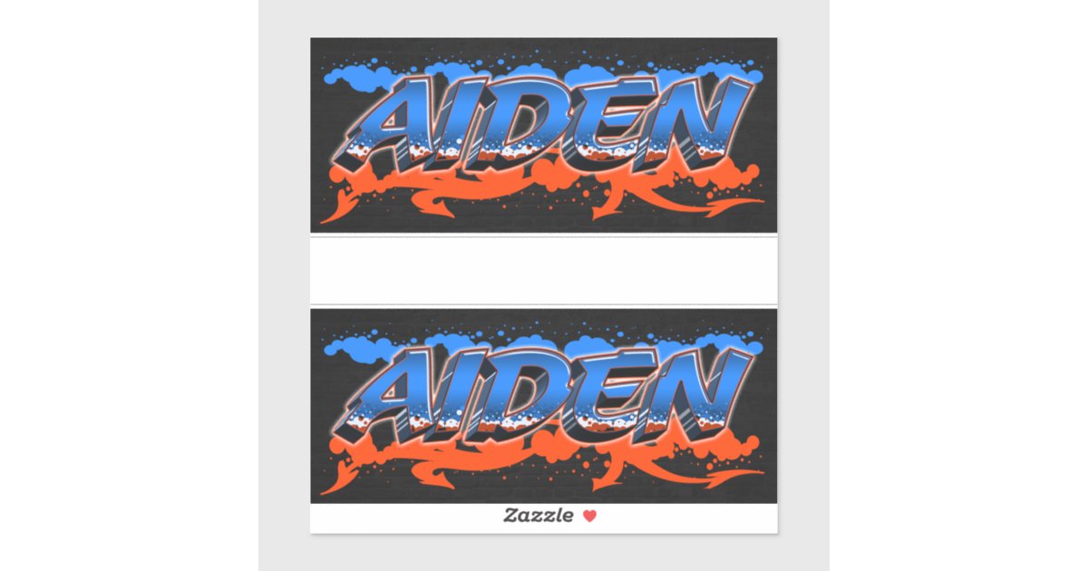 Aiden First Name Graffiti Sticker | Zazzle
