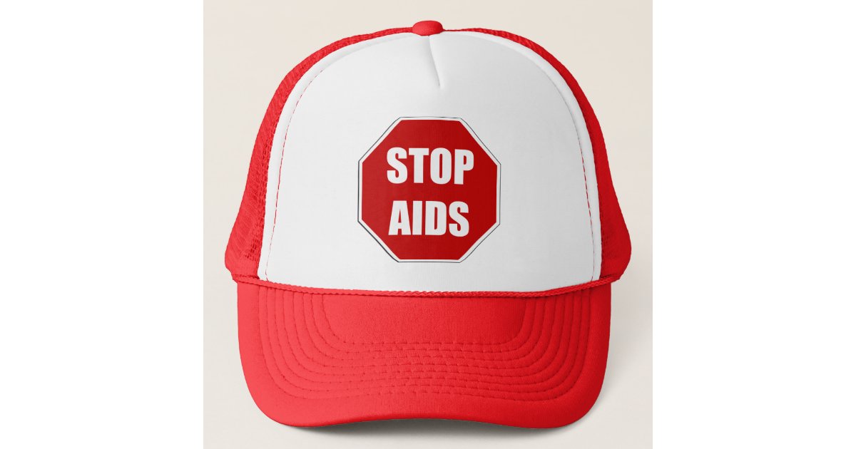 AIDS Awareness Stop Sign Hat | Zazzle