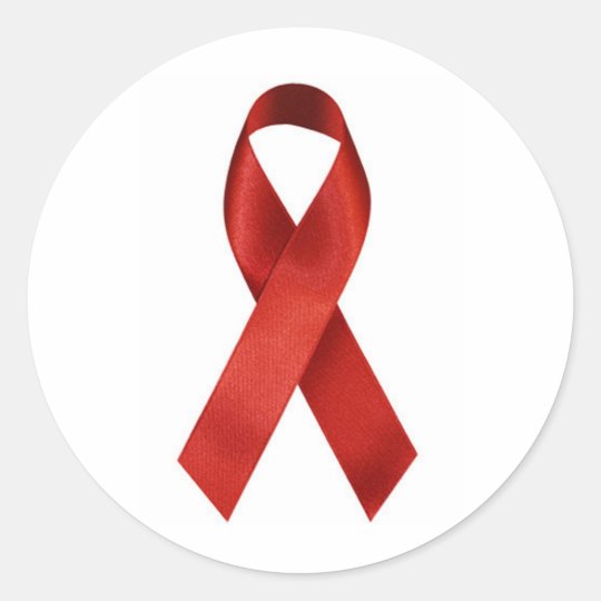 aids-ribbon classic round sticker | Zazzle.com