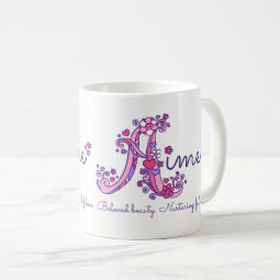 Aimee name meaning decorative A monogram mug | Zazzle