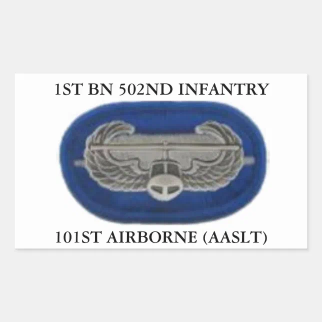 AIR ASSAULT BADGE ON 1/502 INFANTRY OVAL STICKERS | Zazzle