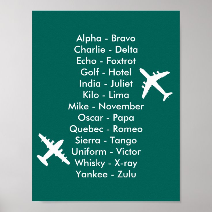 Air Cadet Pilot Air Traffic Alphabet Airplanes Poster | Zazzle