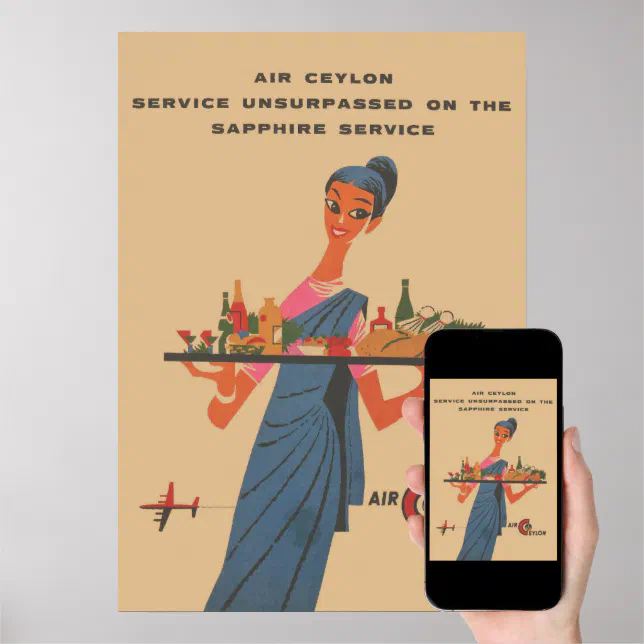 Air Ceylon vintage poster | Zazzle