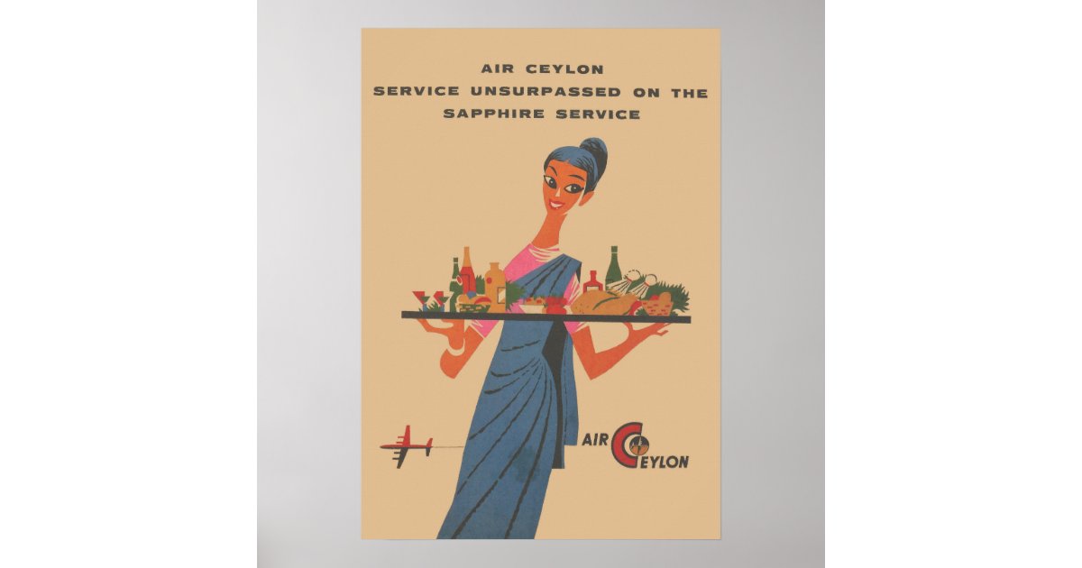Air Ceylon vintage poster | Zazzle