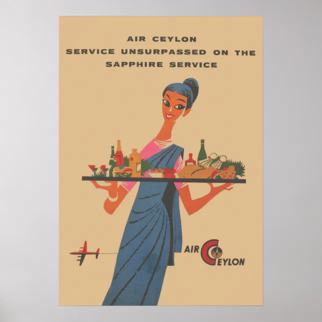 Air Ceylon vintage poster | Zazzle