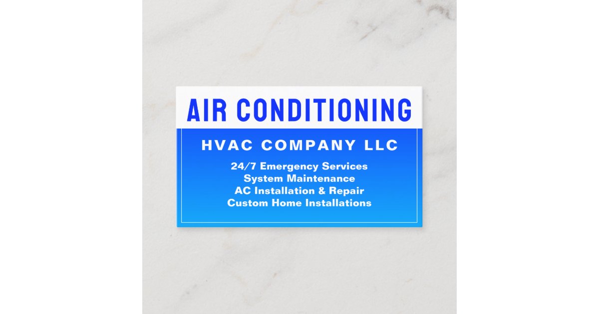 Air Conditioning (AC) Business Card | Zazzle