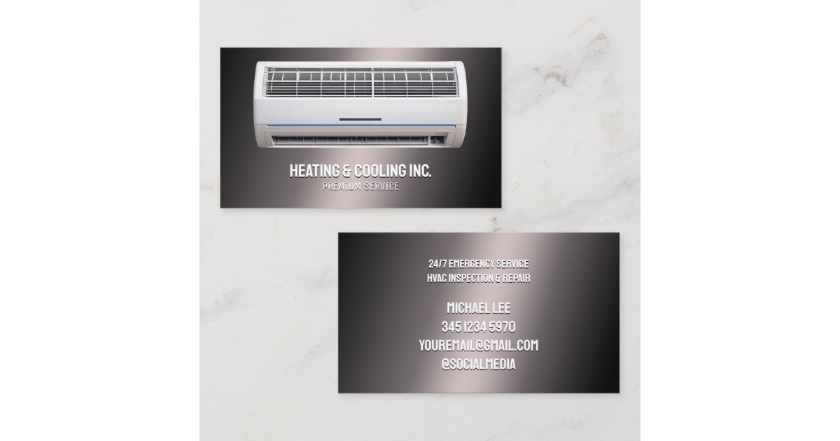 Air Conditioning Bronze Business Card | Zazzle