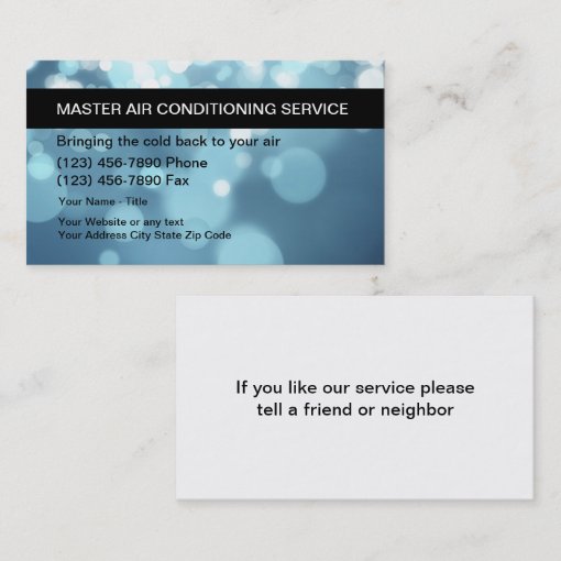 Air Conditioning Repair Business Cards | Zazzle