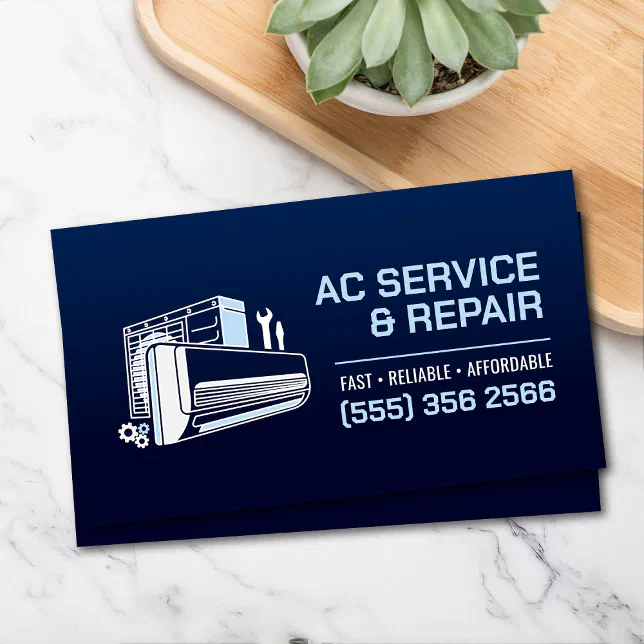Air Conditioning – Repair • Service • Installation Business Card | Zazzle