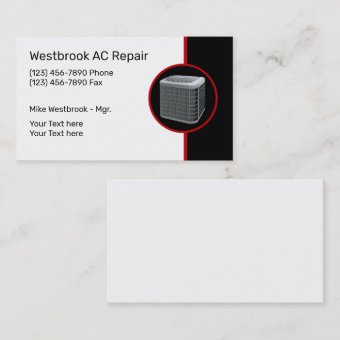 Air Conditioning Repair Services Business Card | Zazzle
