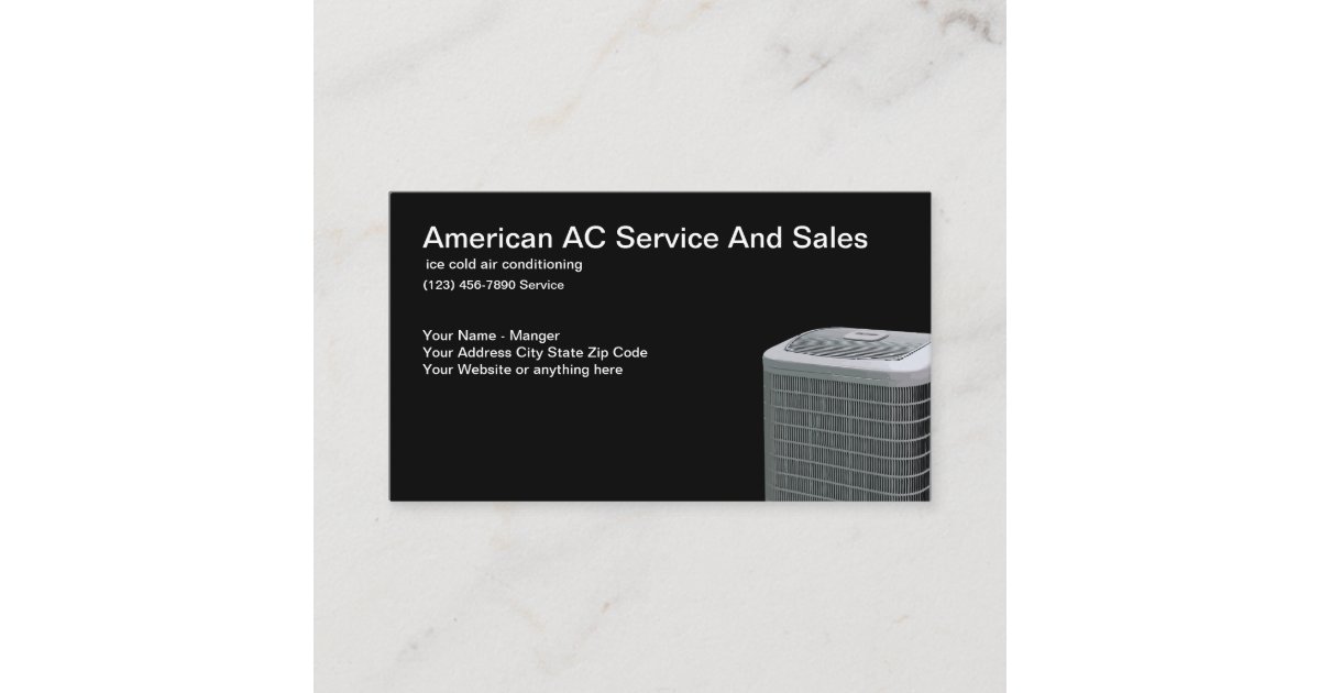 Air Conditioning Service And Sales Business Card | Zazzle