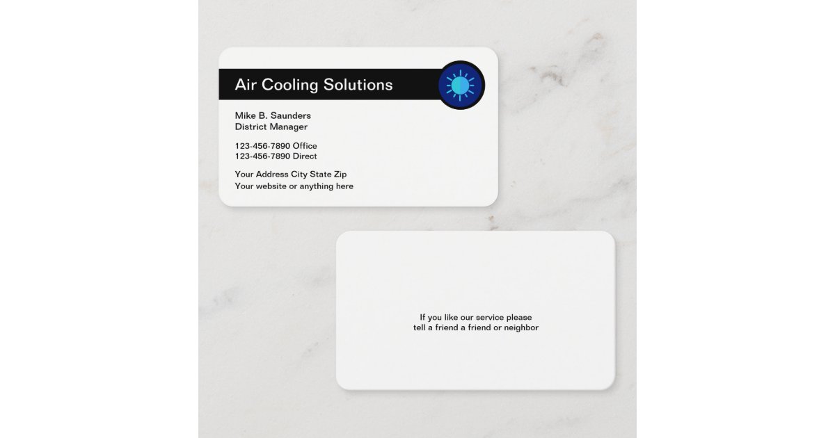 Air Conditioning Service Businesscards Business Card | Zazzle