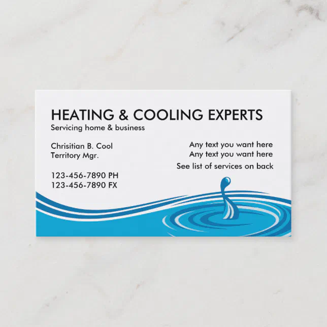Air Conditioning Services Business Card | Zazzle