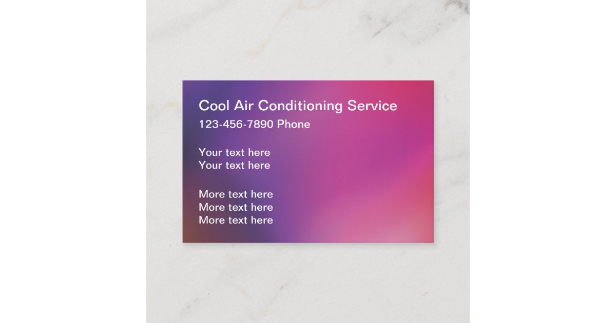 Air Conditioning Services Colorful Business Card | Zazzle