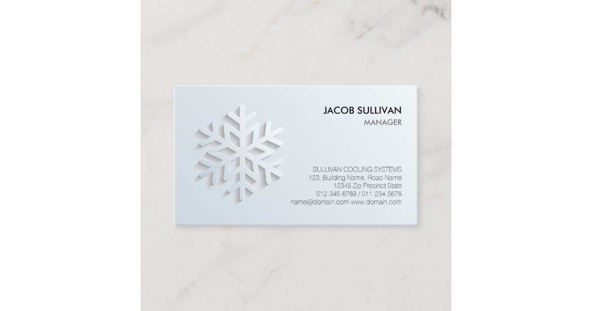 Air Conditioning Snowflake Icon Business Card | Zazzle