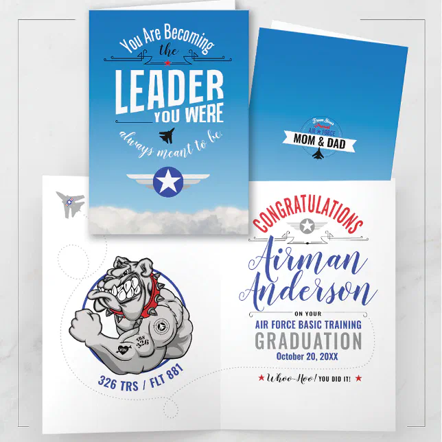 Air Force Basic Training 326 Bulldogs Graduation Card | Zazzle