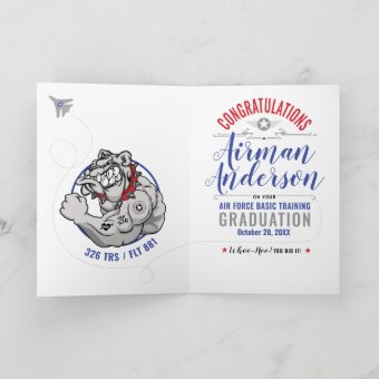 Air Force Basic Training 326 Bulldogs Graduation Card | Zazzle