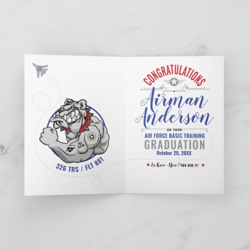 Air Force Basic Training 326 Bulldogs Graduation Card | Zazzle
