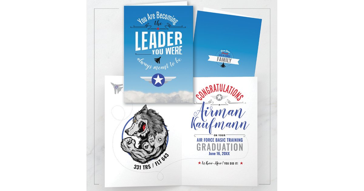 Air Force Basic Training 331 Wolfpack Graduation Card | Zazzle