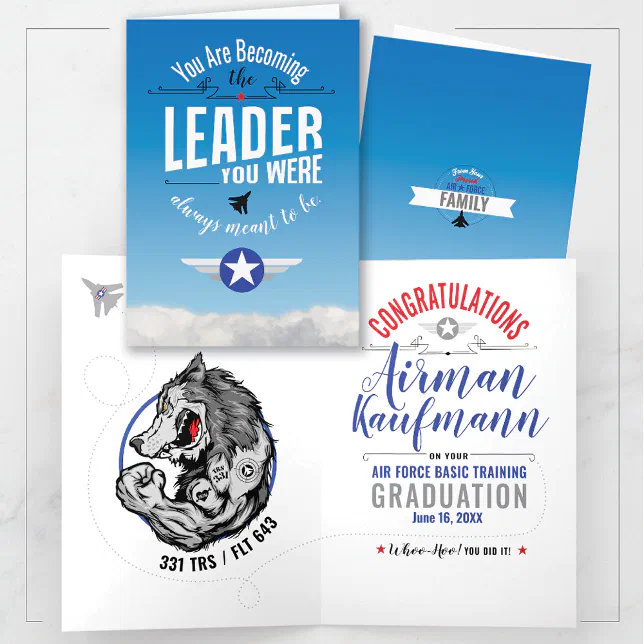 Air Force Basic Training 331 Wolfpack Graduation Card | Zazzle