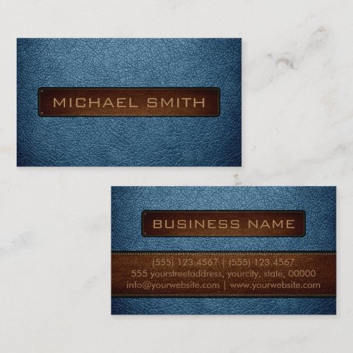 Air Force blue (RAF) Leather Look Professional Business Card | Zazzle