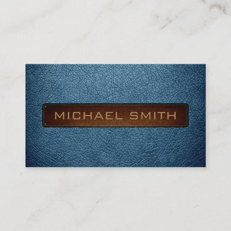Air Force blue (RAF) Leather Look Professional Business Card | Zazzle