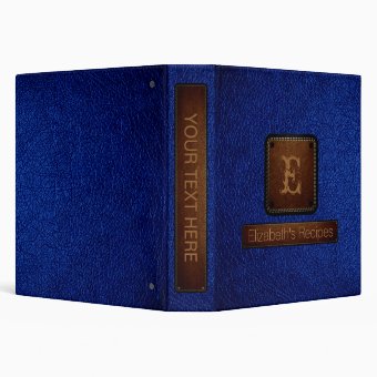Air Force blue (USAF) Leather Elegant Monogram 3 Ring Binder | Zazzle